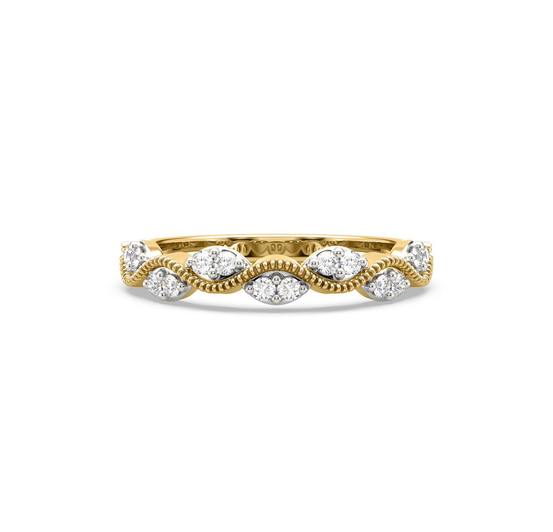 Alice Ripple Stackable Diamond Ring – DIVAA by ORRA